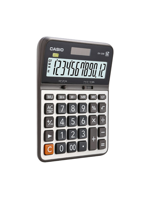CASIO Casio DX-120B solar 12-digit desktop business office calculator metal panel