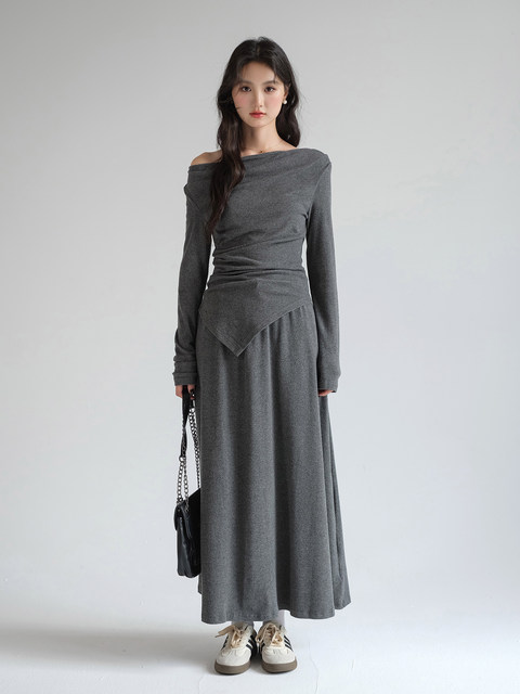 Lan Ruo Shui 2025 new large size spring clothes, shoulders irregular ...