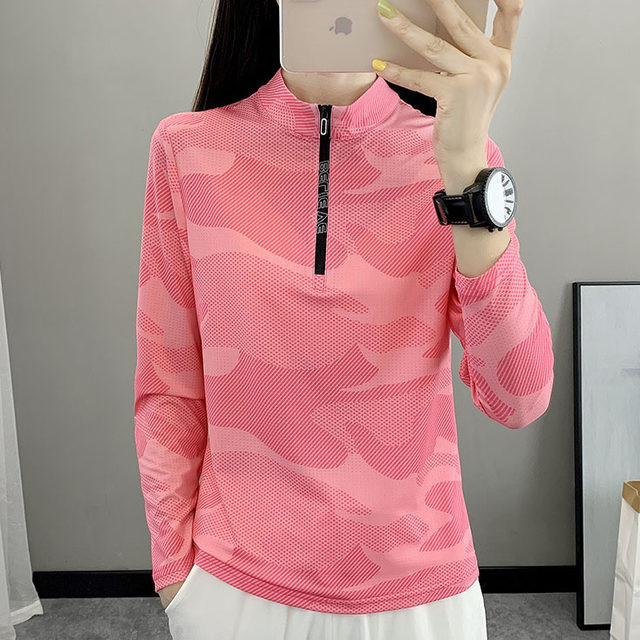 Quick-drying T-shirt women's camouflage printed long-sleeved breathable ...