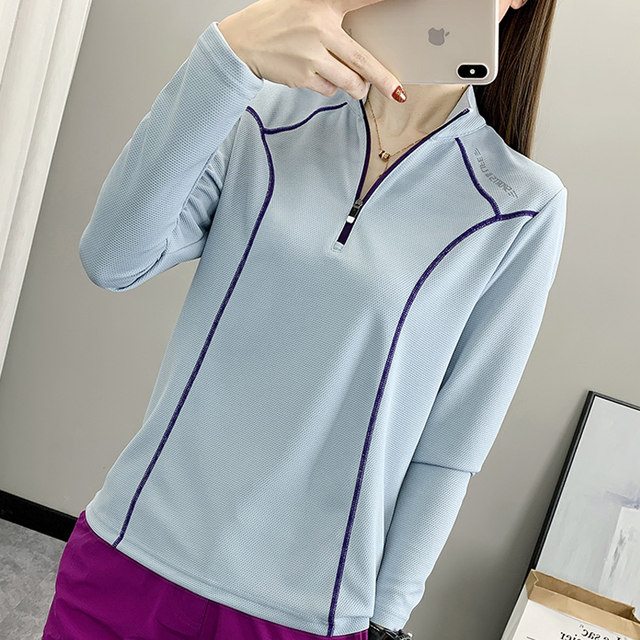 Outdoor quick-drying clothes women's long-sleeved sports T-shirt light ...