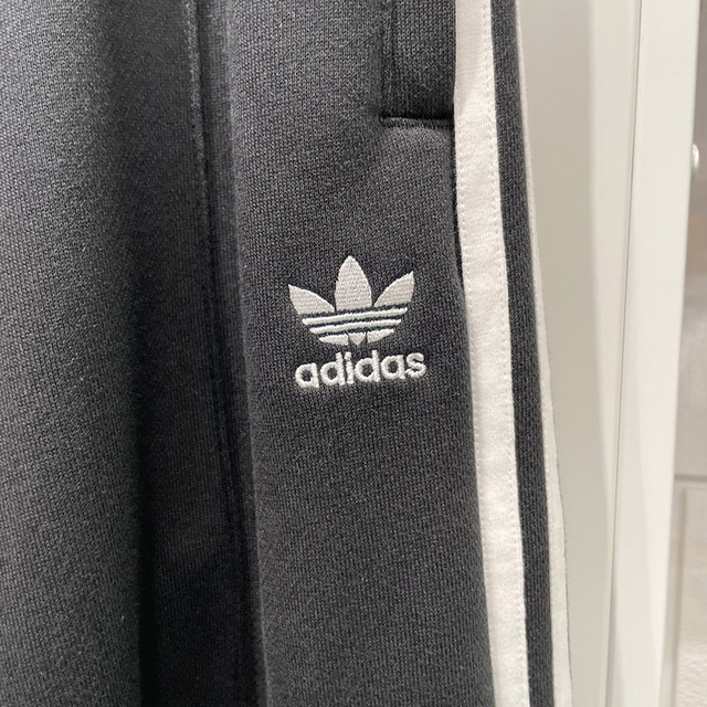 Adidas Clover wide-leg pants for women 2024 winter loose retro three ...