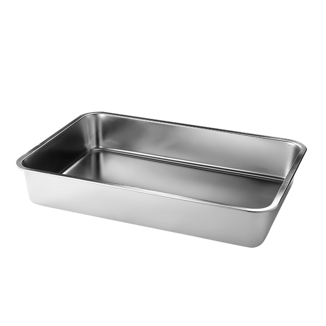 304 stainless steel square basin rectangular flat bottom tray serving ...