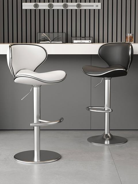 Bar chair light luxury high -level wine chair backbone bar stool front ...