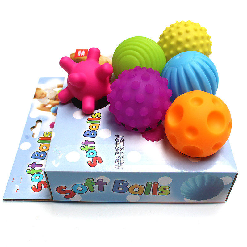 Baby Sensory Tactile Hand Grasping Ball Toy - Soft Massage Wave Ball ...