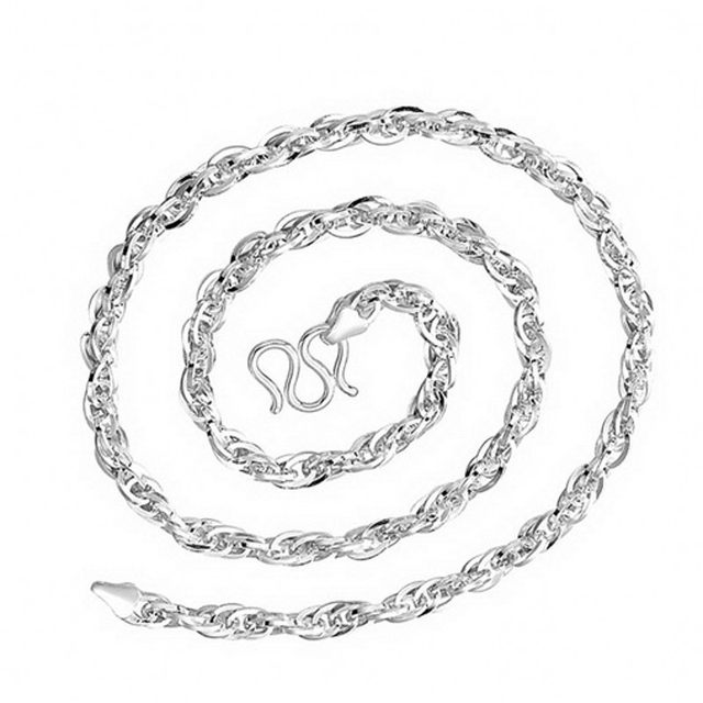Genuine S999 Sterling Silver Necklace Pure Silver Classic Versatile ...