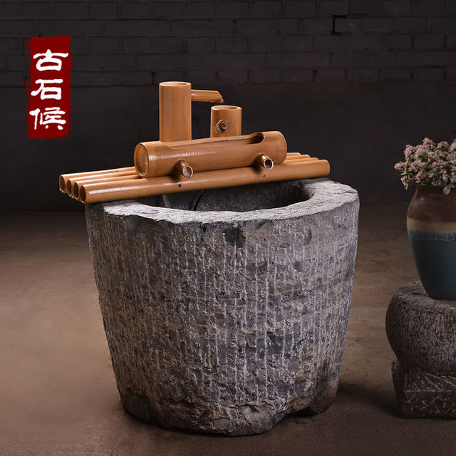 Paleolithic 碓wo stone mortar home old-fashioned rice mortar stone ...