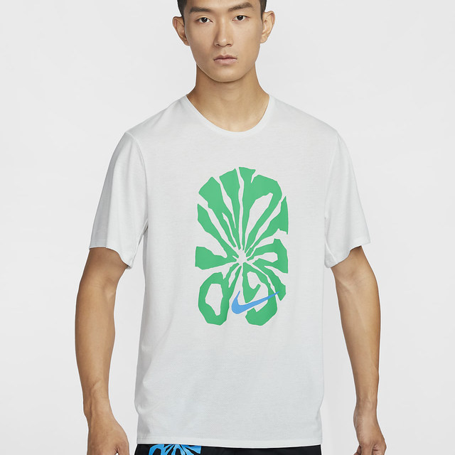Nike men's 2024 autumn large printed round neck loose top sports casual ...