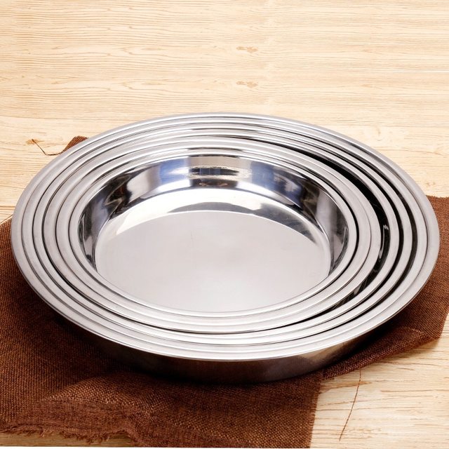 Thickened 304 stainless steel disc extra large tray cold skin gong gong ...