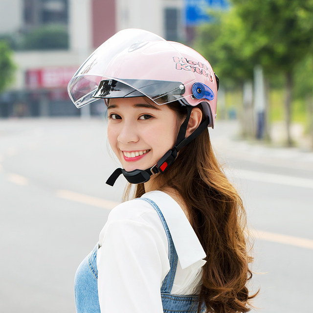 Electric car helmet women summer sunscreen battery car ladies four ...