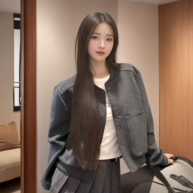 2024 autumn new short baseball uniform top, high -end sense, loose ...