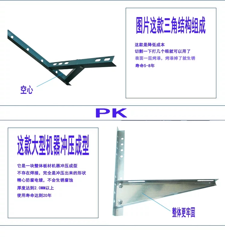 Air conditioner outdoor unit bracket 1.5P/2P/3P5P shelf galvanized rust-proof solid thickening