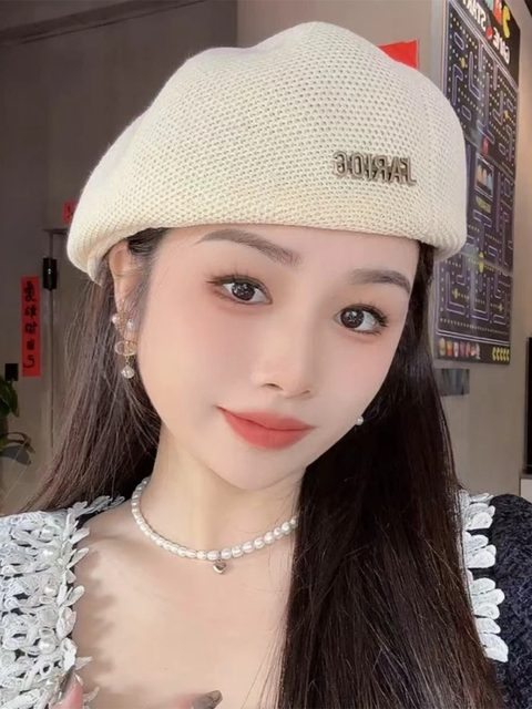 2025 new spring fixed knitted beret women's fashion versatile painter ...