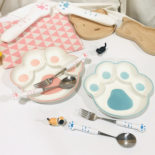 Cute style and cute dinner plate household ceramic dinner plate for one ...