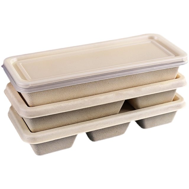 Disposable rectangular pulp lunch box net red Japanese dessert multi ...