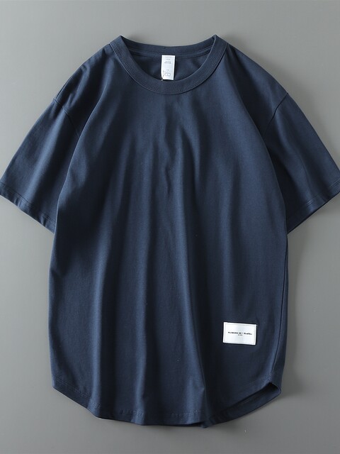 Heavy cotton short -sleeved T -shirts Japanese simple summer front and ...