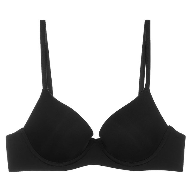 Women's black thin thin push-up anti-sagging spaghetti straps large ...