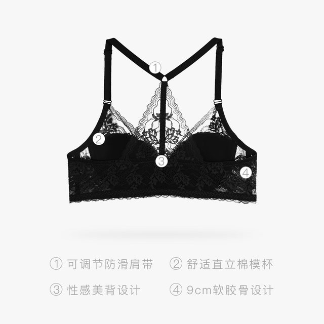 Front button cross beautiful back all-in-one halter bra for women with ...