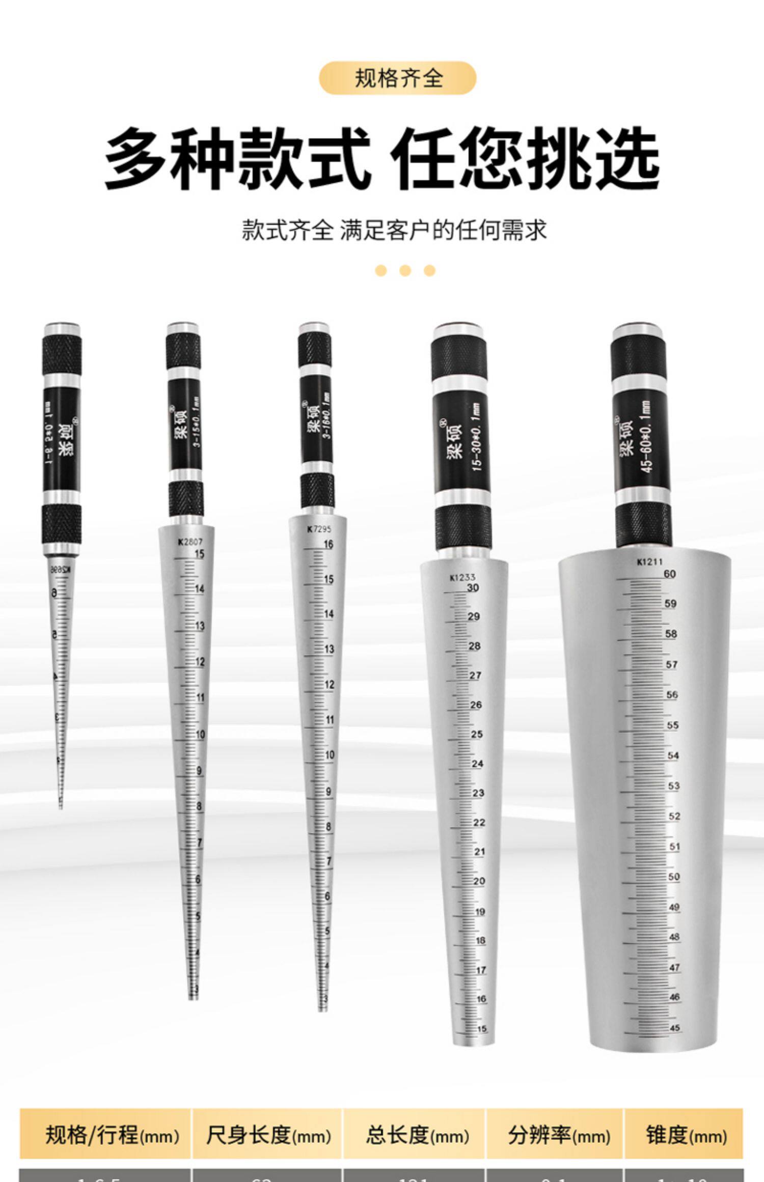 Conical aperture gauge feeler gauge inner diameter ruler conical ruler ...