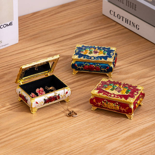 Creative European style light luxury castle jewelry box portable ...