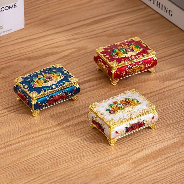 Creative European style light luxury castle jewelry box portable ...