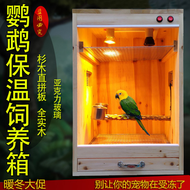 Parrot incubator wooden box temperature controlled hand-raised baby ...
