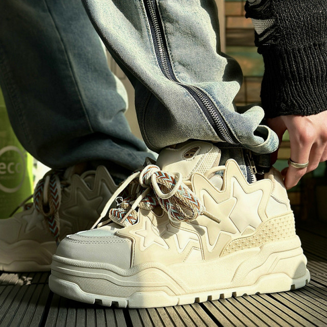 Bread shoes for men and women, niche rice white cream, white shoes ...