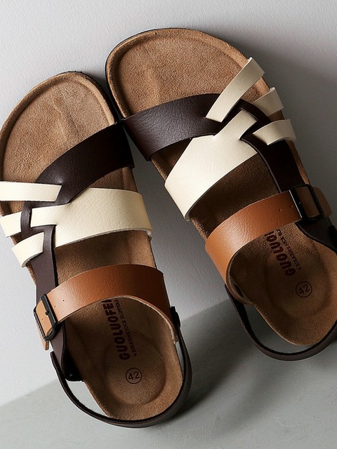 Men's sandals niche design sense weaving retro Roman shoe new outdoor ...