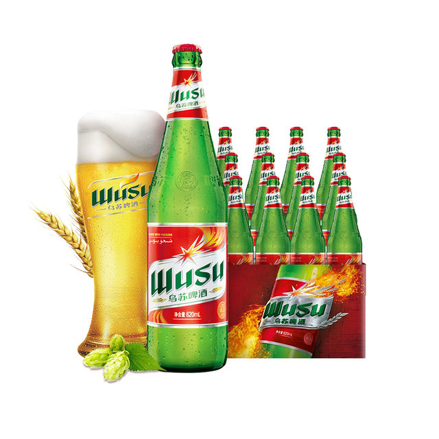 Wusu beer 620ml*12 bottles of Xinjiang red Wusu highly potent beer full box Jiangsu, Zhejiang ...