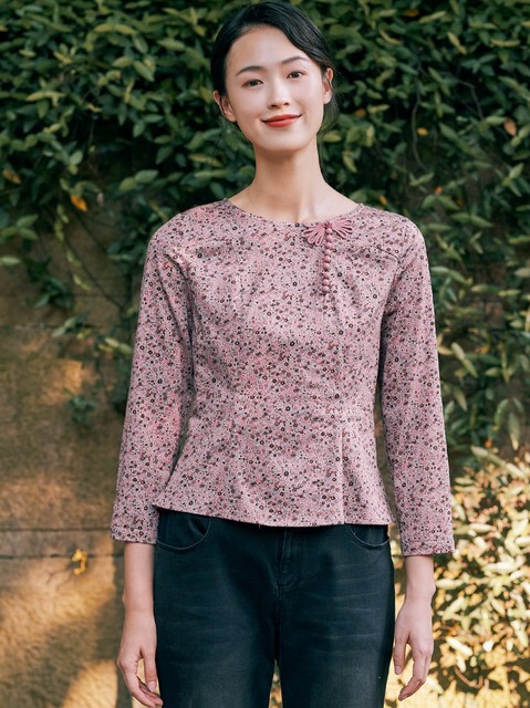 Slim-looking t-shirt with long-sleeved prints, slim and fashionable ...