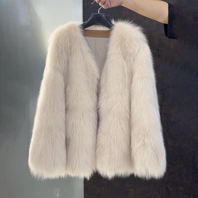 2023 Haining new fur imitation fox young fur coat autumn and winter fur ...