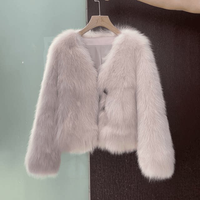 2024 new style fox fur coat for women, short, young, fashionable, slim ...