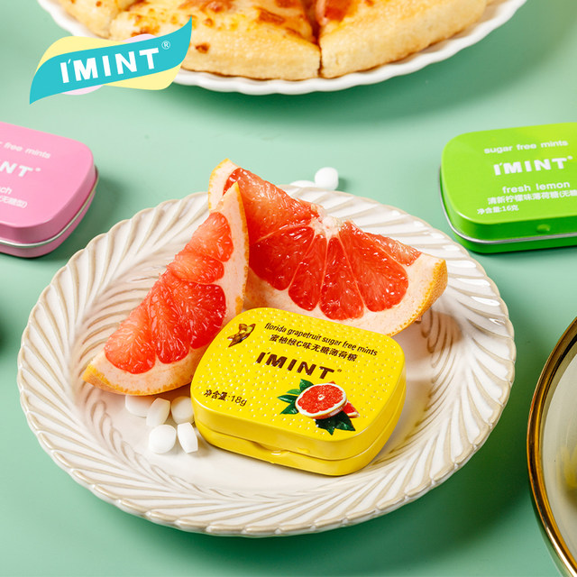 i'mint sugar-free mints, fresh breath, cooling throat, kissing chewing ...