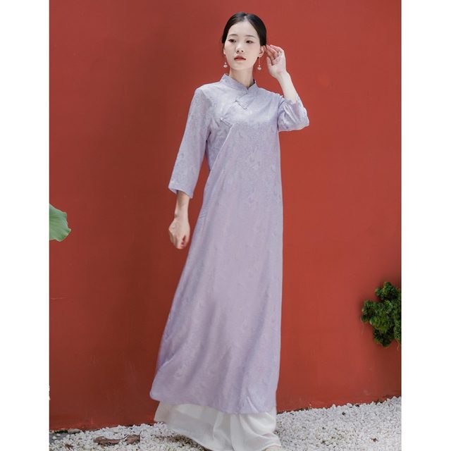 2024 New Chinese Cold Zen Tea Clothing Light Guofeng Retro Ao Dai Daily ...