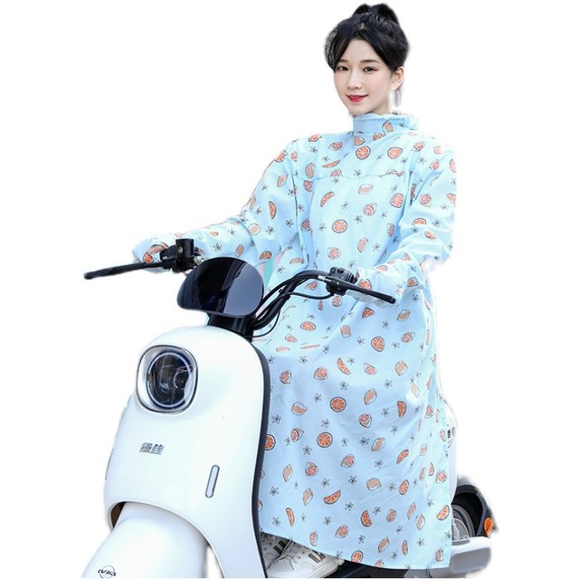 Summer cycling long-sleeved cardigan with gloves and front and back ...