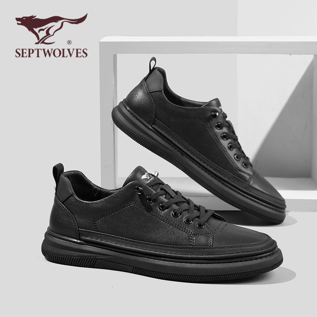 Septwolves men's shoes winter 2024 new casual leather shoes one-leg ...