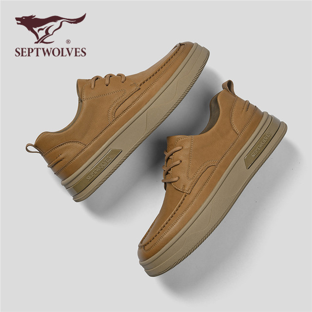Septwolves casual leather shoes men's sneakers 2025 new autumn and ...