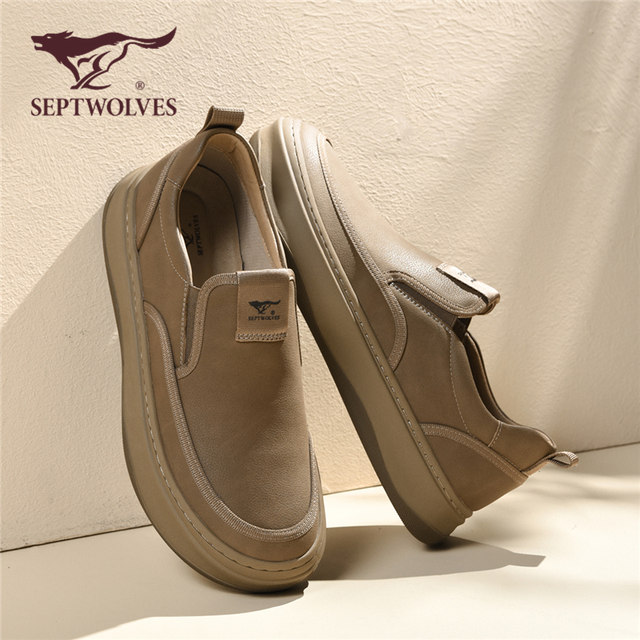 Septwolves casual leather shoes, slip-on men's shoes, winter 2024 new ...