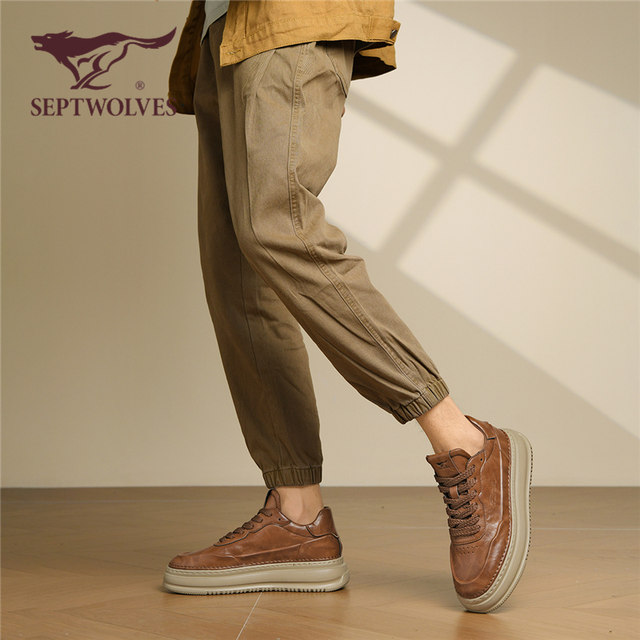 Septwolves thick-soled sneakers men's trendy shoes 2024 new heightening ...