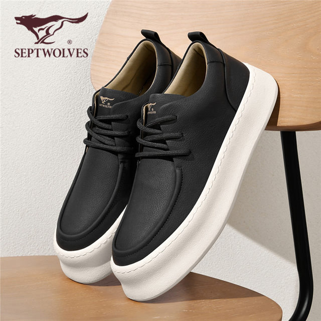 Septwolves casual leather shoes men's sneakers 2024 winter new men's ...