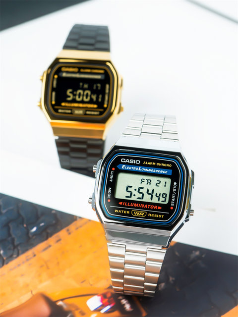 CASIO Casio STANDARD men's and women's retro-futuristic versatile niche couple watch A168WEM-2D