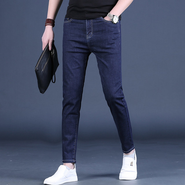 25 new men's fashion nine-point pants men's jeans Korean style trendy ...