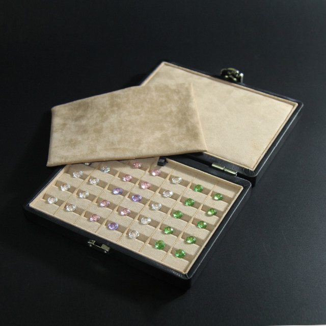 High-end craftsmanship suede necklace box diamond necklace pendant box ...