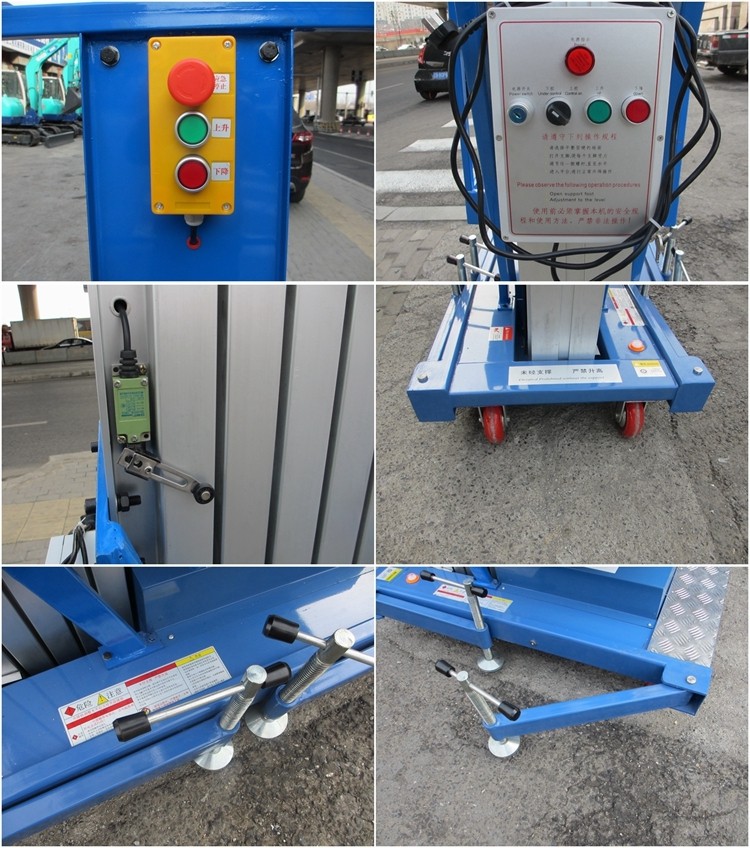Aluminum Alloy Lift Single Column Mobile Lift Freight Elevator Electro ...