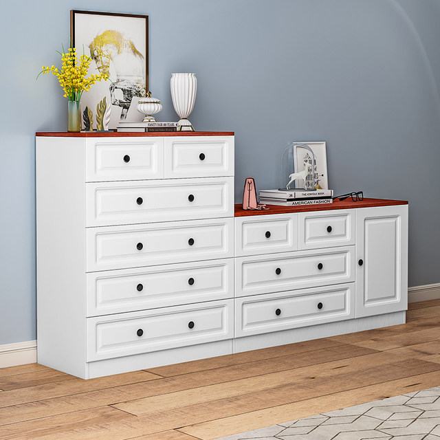Solid wood chest of drawers simple modern locker bedroom drawer type ...