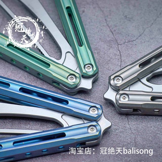 THEONE Orca orca butterfly knife titanium alloy one-piece unsharpened