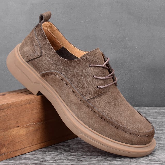 Foreign trade men's shoes single -layer cowhide men's casual leather ...