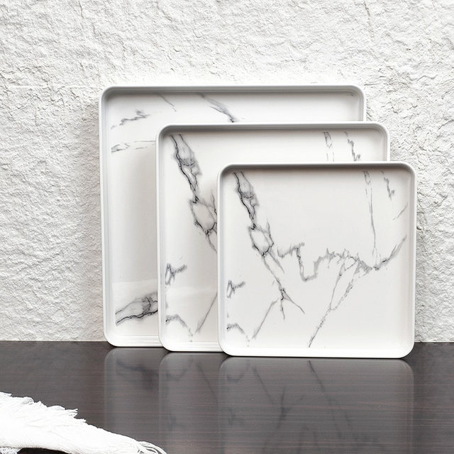 Tea cup tray square household cup tray light luxury high-end melamine ...