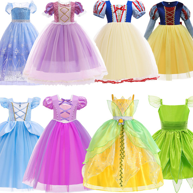 Children's Day COS Frozen Elsa Anna long hair Sandi Snow White dress ...