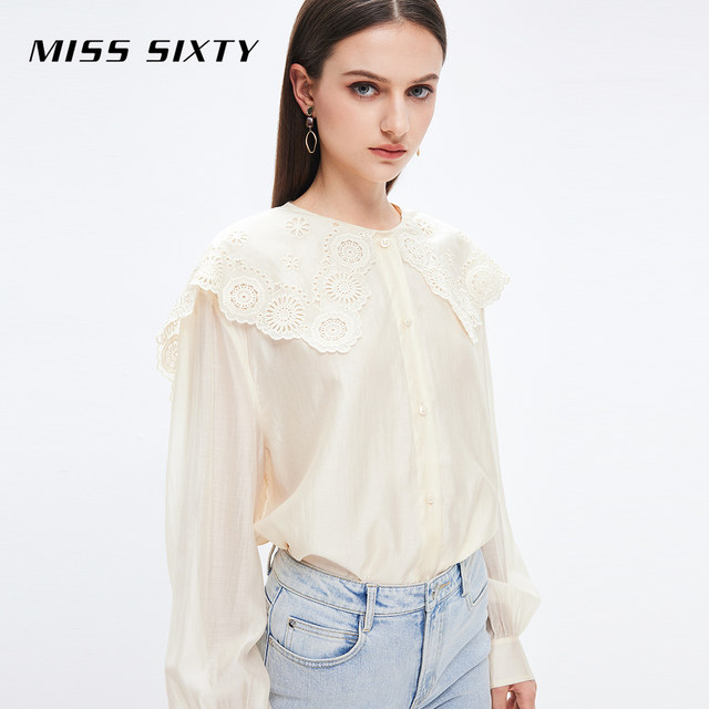 MISSSIXTY rice white shirt female contains sky silk embroidered doll ...