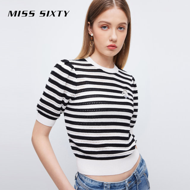 MISSSIXTY knitted shirt feminine round neckline